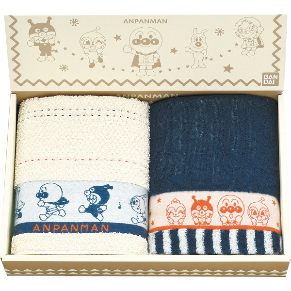 ●商品内容 フェイスタオル2枚 ●現品約34×75cm ●綿100% ●パッケージサイズ：21×32.5×6 cm 331g シックな色合いとさりげないアンパンマンたちがかわいい、暮らしに馴染むデザインです。ギフト対応※商品は十分にご用意し...