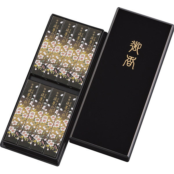 ●商品内容 特撰淡墨の桜(約25g)×8箱 ●タブ粉・香料 ●パッケージサイズ：15.8×35.2×4.3 cm 905g 優艶な桜の香りを、塗箱に納めた人気シリーズ「特撰淡墨の桜」のお線香です。ギフト対応※商品は十分にご用意しておりますが...