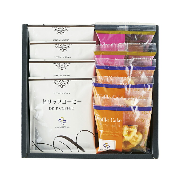 ●商品内容 フルーツケーキ(カット)×2・ワッフルケーキ(プレーン)×3・ドリップコーヒー1杯分×4 【卵・乳成分・小麦】 ●パッケージサイズ：箱210×205×55mm ●賞味期限：製造日から210日間 横浜のシンボルタワーでもある「横浜...