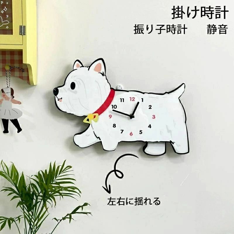 ※商品情報 カラー：犬 サイズ:28*40cm 揺れる 28*40cm 揺れない 20*28cm 揺れない 材質：木 動力タイプ：乾電池式 文字板形状：不規則形状 追加機能：静音走行時 ムーブメントタイプ：石英 鏡面材質：有機ガラス（アクリ...