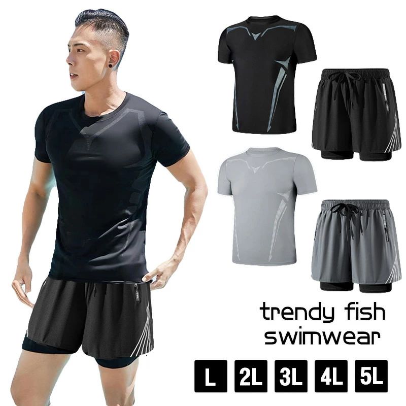 人気検索キーワード：上下セット水着メンズラッシュガードフィットネス水着セパレートフィットネス長袖水陸両サーフパンツUVカットセット体型バー男性おしゃれ大きいサイズUVスポーツフィットネスウェアビーチ海水パンツ大人M LXL 2XL 3XL ...