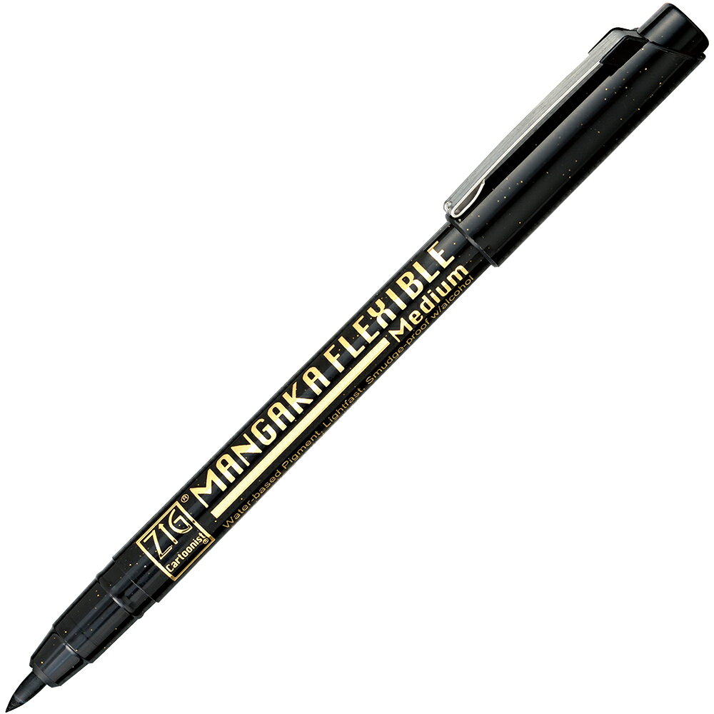 ZIG Cartoonist MANGAKA FLEXIBLE MEDIUM　BLACK CNMM-010 商品サイズ 13 径×140 mm 商品サイズは、クリップなどを含まない最大径を表記しています。 外装サイズ 13 径×140 mm...
