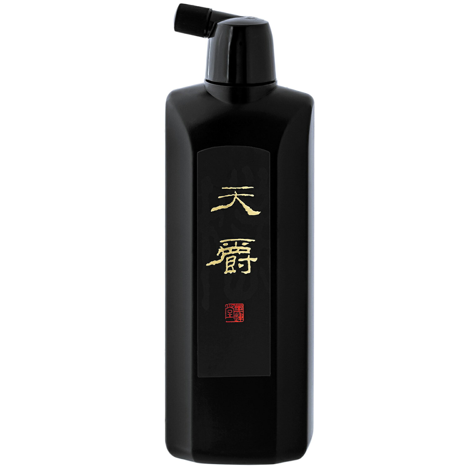 「植物性芯焚煙(最高級油煙)」 墨　色：紫紺系の反射色の黒 濃　度：中濃墨タイプ 墨液天爵は、平均粒子径が40nm以下の微粒子の煤を使用し、厚み・深みのある墨色を表現します。原液かお好みにあわせて水で薄めてご使用いただけます。「植物性芯焚煙...