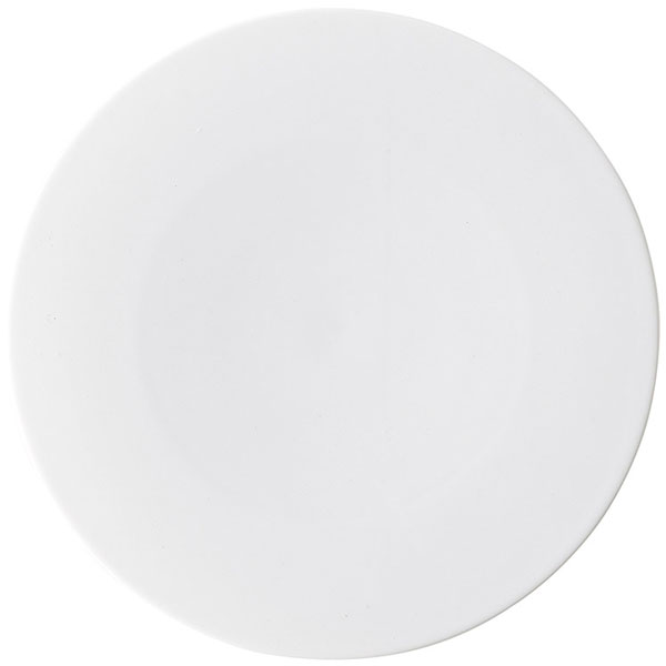 中心から外側へと伸びるラウンドは 計算されつくされたナチュラルな美しさ。 究極と呼ぶにはふさわしい完成形です。 直径27.6cm×高さ1.8cm 電子レンジ　 ОK 食器洗浄機　ОK 材質：磁器（特白磁） 日本製