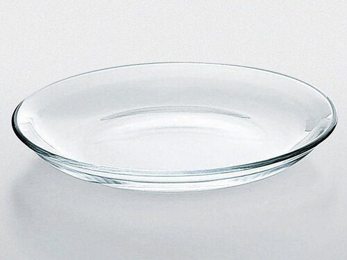 シンプルで使いやすいプレートです。 ガラスの透明感がお料理をひきたてます。 直径210mm×高さ25mm 材質：ソーダガラス・日本製