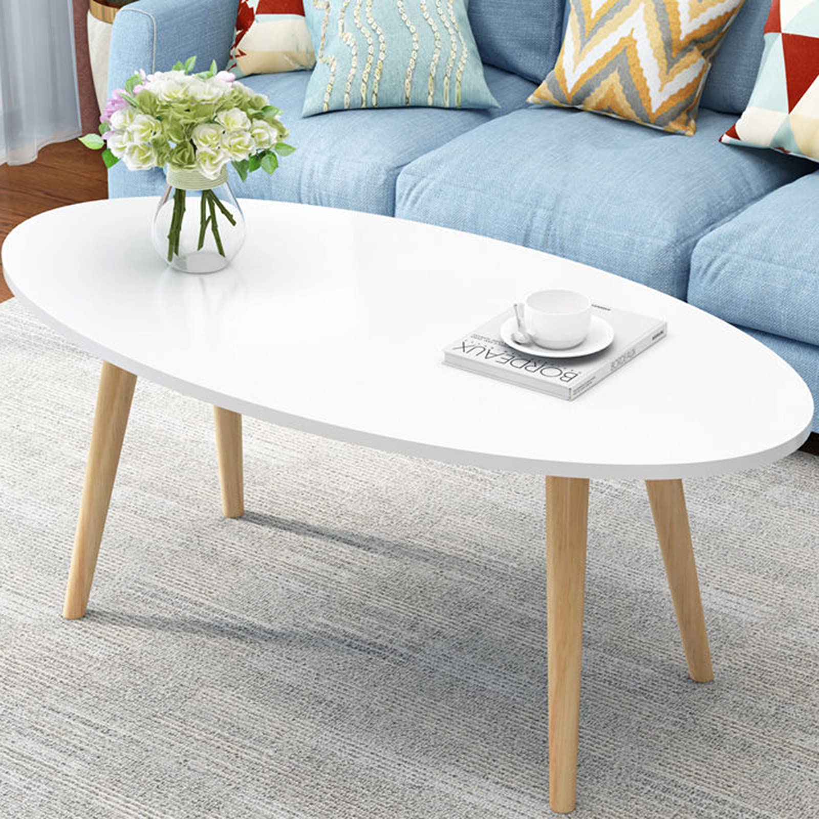 商品説明商品名 ローテーブル商品内容 本体サイズ：幅80×奥行40×高さ42cm 本体重量：4.25kg、耐荷重：約30kg 素材・材質：繊維板(MDF)、脚天然木 小さめサイズのシンプルなセンターテーブル コンパクトだからワンルームのお部...