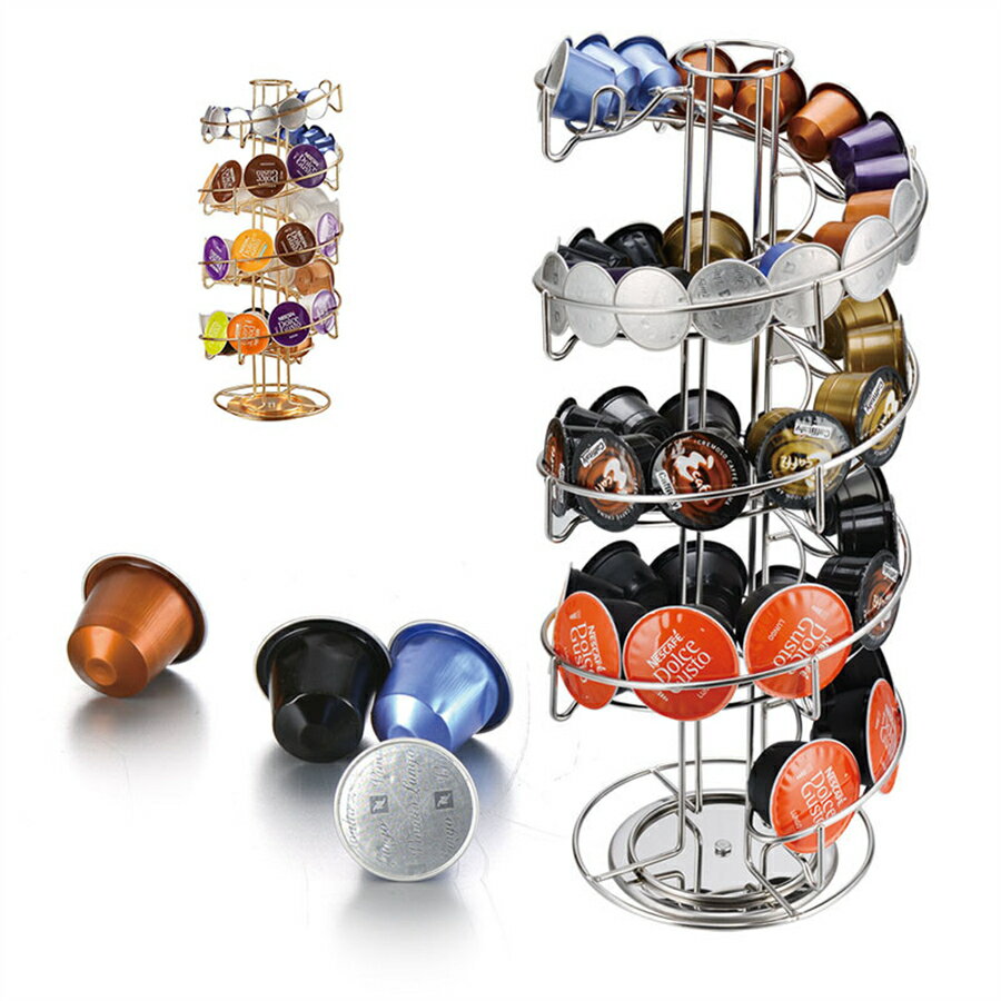 ●商品名：コーヒーカプセルホルダー ●材質：鉄製 ●表面処理：メッキ ご注意 ・カラーについて お品物の色合いは、写真撮影、パソコン画面表示等の環境の違いにより、 若干異なる場合がございますので予めご了承くださいませ。 ・サイズについて サ...