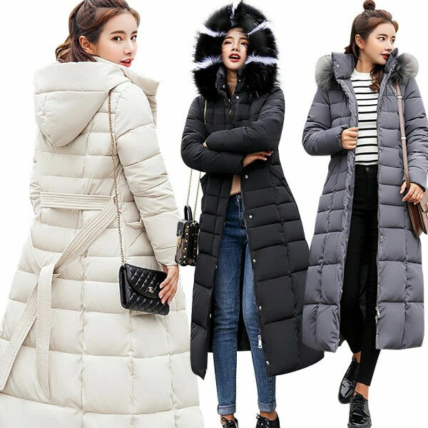 商品名:レディース ロング中綿ジャケット 素材:ダウン、ポリエステル、コットン 生産国:中国 カラー：ベージュ、ブラック、グレー、グリーン セット内容：コートのみ(付けフェイクファー取り外し可能） サイズ：M/L/XL/2XL/3XL ※平...