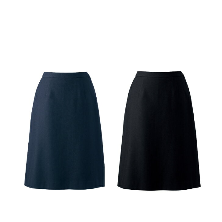 【営業日1～2日発送】Aラインスカートかわいい　好印象おしゃれ　上品　洗濯機　ストレッチ　動きやすい後ろゴム　両脇ポケット★U9556ネイビー　ブラック オフィス　ビジネス　仕事　会社　通勤用制服　ユニフォーム　事務服　営業　接客かわいい　...