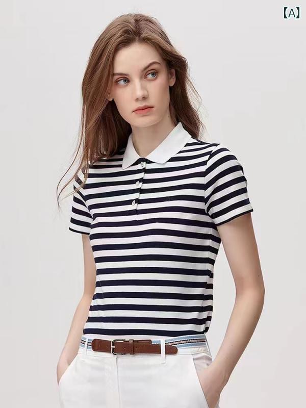 Hazzy Haggis スポーツ ストライプ ポロシャツ レディース 23 夏 半袖 T シャツ ブリ ティッシュ カジュアル T シャツ: ピンハギスサイズ: 155/80A 160/84A 165/88A 170/92A原色: ネイビ...