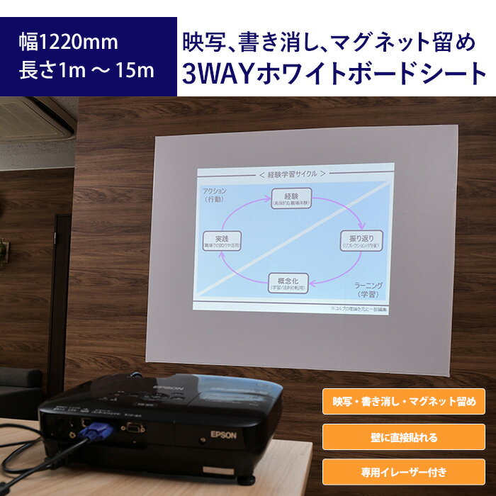 商品情報 商品名 映写、書き消し、マグネット留め3WAYホワイトボードシート 品番 FE-3WAY サイズ 幅1220mm×長さ1〜15m×厚み0.4mm 重量 長さ1mにつき約1.6kg カラー ホワイト 付属品 専用イレーザー×1個 特...
