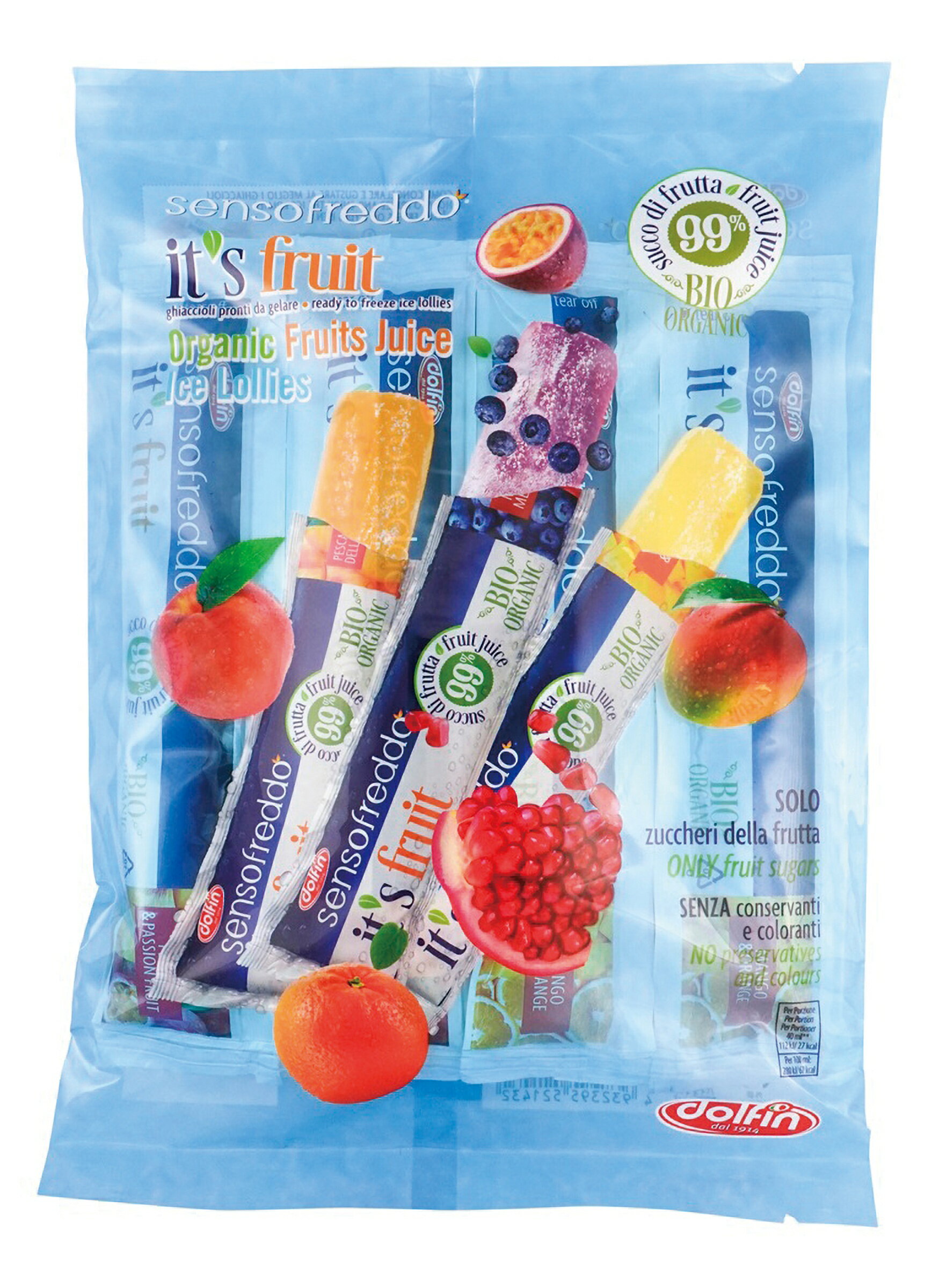 ■凍らせて食べるフルーツアイスバー ■マンゴー＆オレンジ4本、ブルーベリー＆ざくろ3本、ピーチ＆パッションフルーツ3本入り ■合成香料・酸化防止剤不使用 ■4月～数量限定品 【原材料】 【マンゴー＆オレンジ】有機濃縮白ぶどう果汁・有機濃縮り...