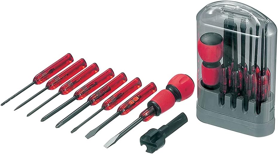 特長 使用頻度の高いサイズをセットしています。 力の入る電工グリップです。 ヒートン回し付です。 用途 家庭のねじ回し作業に。 ケース寸法(mm)：170×100×37 セット内容：（−）3、（−）5、（−）6、（＋）0、（＋）1、（＋）2...