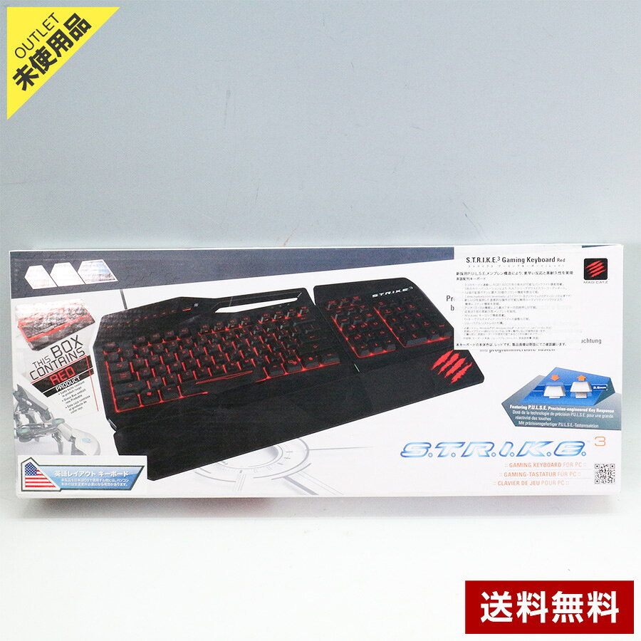 ■ 商品について メーカー名：Mad Catz ゲーミングキーボード「S.T.R.I.K.E. 3 Gaming Keyboard」です。 【主な仕様】 接続方法：有線 レイアウト：US配列 キー数：109 キー方式：メンブレン バックライ...