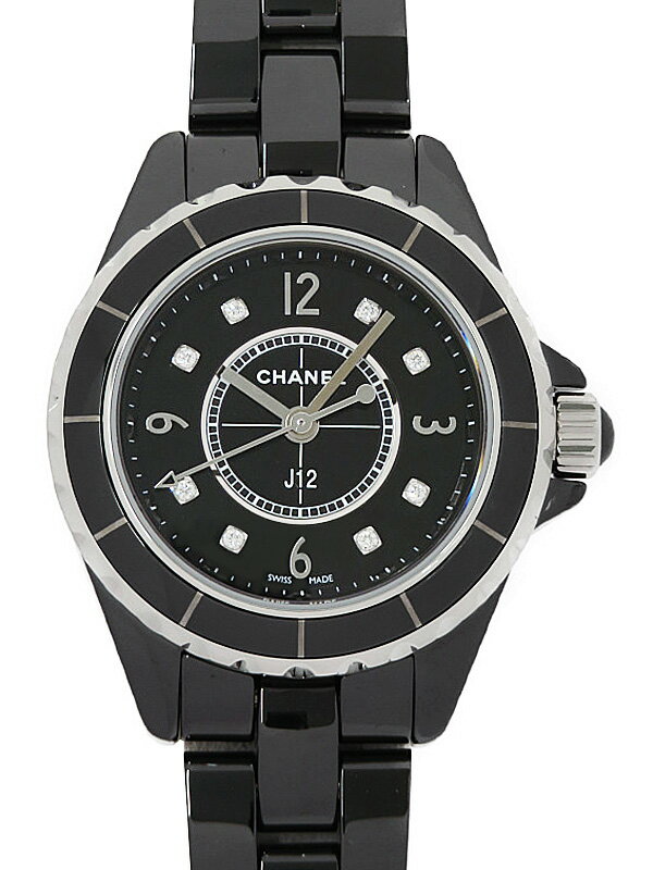 CHANEL】シャネル『J12 ブラックセラミック 29mm 8Pダイヤ CHANEL】シャネル『J12 ブラックセラミック 29mm 8Pダイヤ