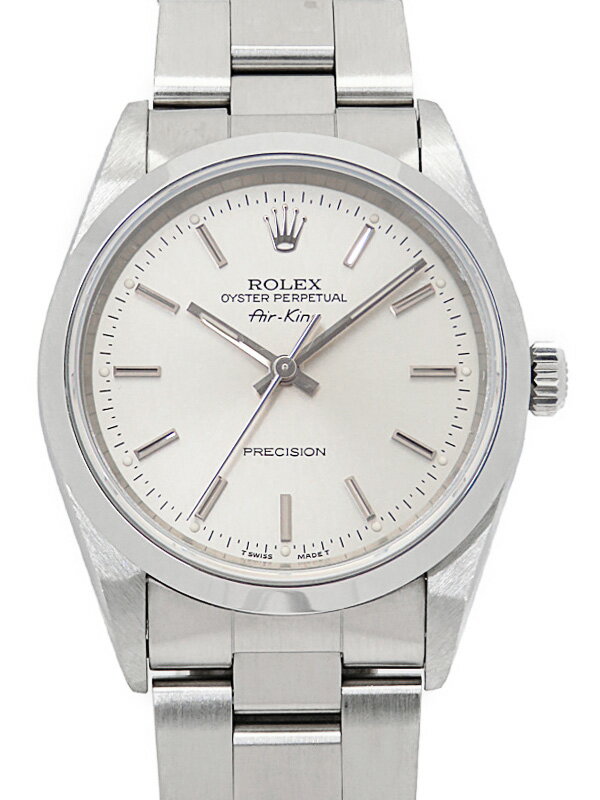 【ROLEX】ロレックス『エアキング』14000 T番’96年頃製 メンズ 自動巻き 12ヶ月保証【中古】 名　称 エアキング 型　番 14000 年　式 T番’96年頃製 タイプ メンズ カラー シルバー 種　類 自動巻き時計 日差（平置...
