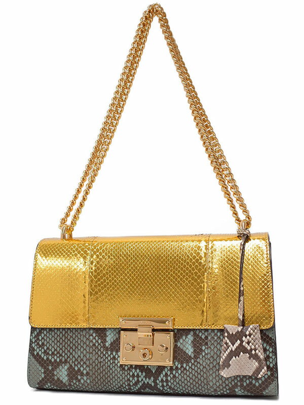 GUCCI】グッチ『パドロック パイソン チェーンショルダーバッグ GUCCI】グッチ『パドロック パイソン チェーンショルダーバッグ