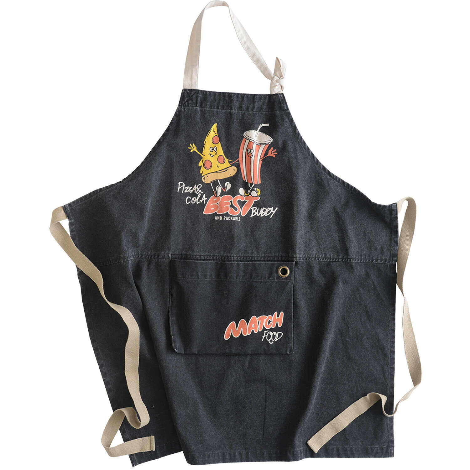 ★PAP エプロン（ピザアンドコーラBK）★ANDPACKABLE アンドパッカブル APRON ユニセックス かっこいい おしゃれ かわいい 人気 PAPエプロン人気シリーズ♪ これまでのエプロンにはなかったファッション感覚! ポケットに...