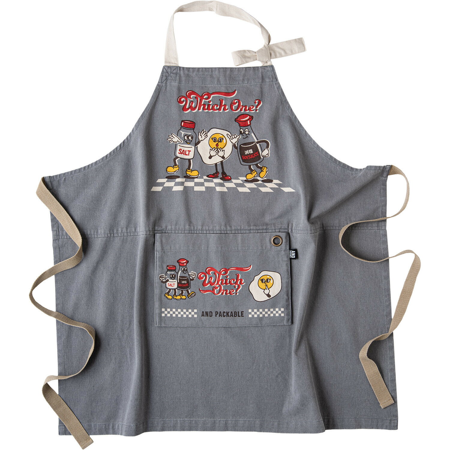 ★ANDPACKABLE PAP エプロン（シオorショウユGY）★アンドパッカブル APRON ユニセックス カフェ ガーデニング かっこいい おしゃれ 人気 PAPエプロン人気シリーズ♪ これまでのエプロンにはなかったファッション感覚!...