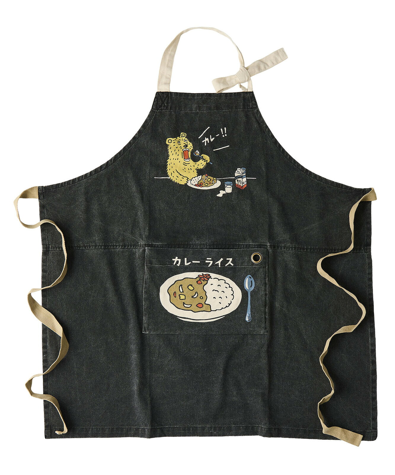 ★PAP エプロン（BEAR CURRY-BK）★ANDPACKABLE アンドパッカブル APRON ユニセックス かっこいい おしゃれ かわいい 人気 PAPエプロン人気シリーズ♪ これまでのエプロンにはなかったファッション感覚! ポケ...