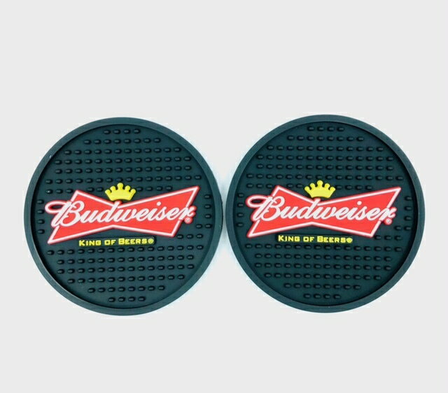 ★バドワイザー コースター (2枚セット)★おうち時間 アメリカン雑貨 アメリカ雑貨 Budweiser ラバーコースター 雑貨 かっこいい おしゃれ 人気 バドワイザーのラバーコースター2枚セットです。 お得な2枚セットです！ 文字とマー...