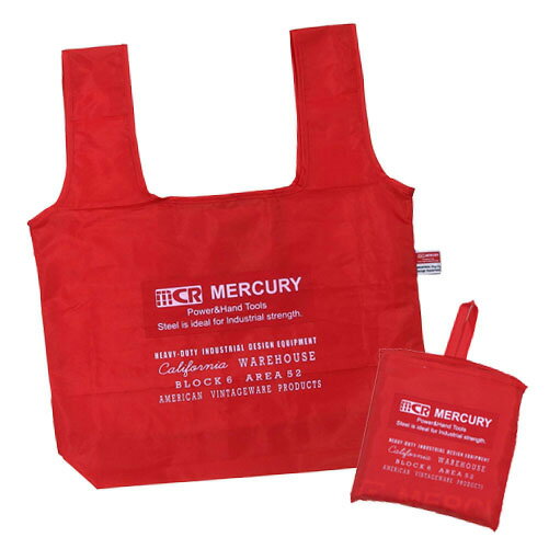 ★MERCURY エコバック レッド★アメリカ雑貨 アメリカン雑貨 マーキュリー エコバッグ ビニールバックバッグ かっこいい 人気 大人気！Mercuryグッズ！ 世界中で愛されている【Mercury】グッズ 人気のマーキュリーからエコバ...
