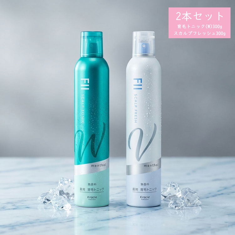 クラシエ 薬用ケイカンロII育毛トニック(W)300g+スカルプフレッシュ300g■　詳細情報●育毛トニック(W) ハード・冷感 心地よい刺激で頭皮を爽やかにし、抜け毛・薄毛を防いで太く健康な髪の発毛を促進するジェット式スプレータイプの薬用...