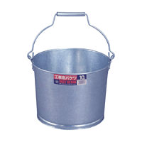 工事用バケツ 10型 JAN：4905891112718 サイズ(mm)：317W×305D×381H 　　　　　(本体/274φ×197H) 材　質：亜鉛鉄板・鉄芯 容　量：約10.2L 重　量：約1,050g 【お取り寄せ商品 2】　