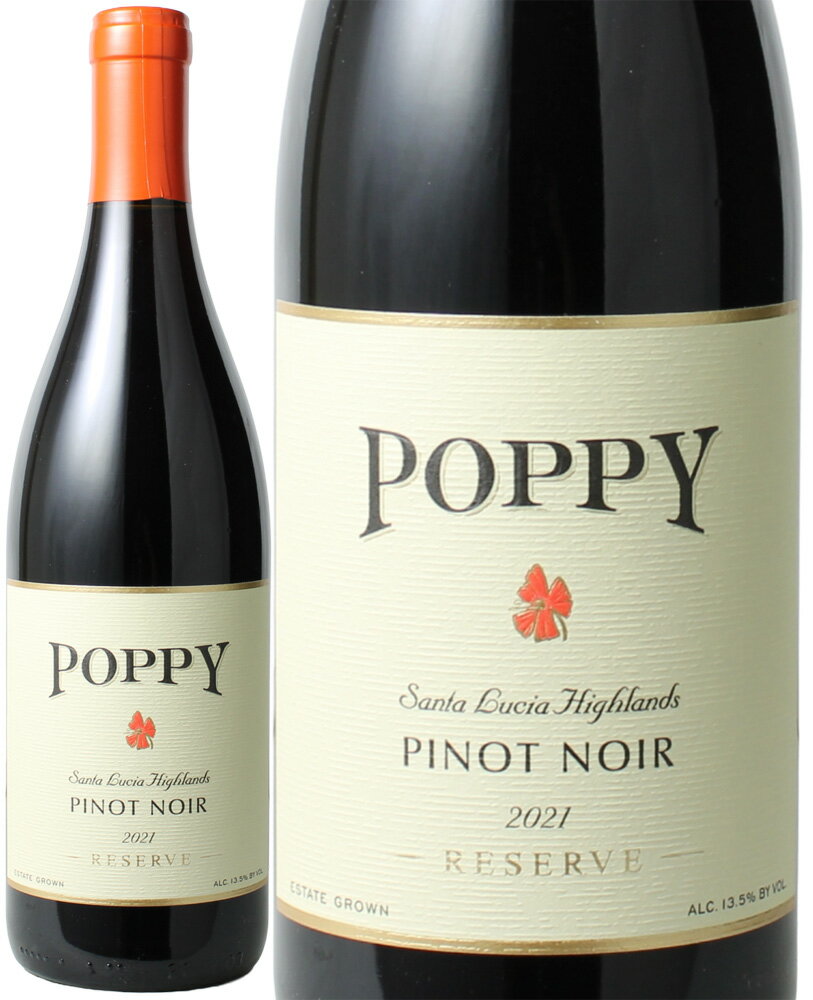 ワイン名POPPY Pinot Noir Reserve Santa Lucia Highlandsワイン種別赤ブドウ品種ピノ・ノワール生産者ポピー生産地などアメリカ　カリフォルニア　セントラル・コースト　原産地呼称AVAサンタ・ルチア・ハ...