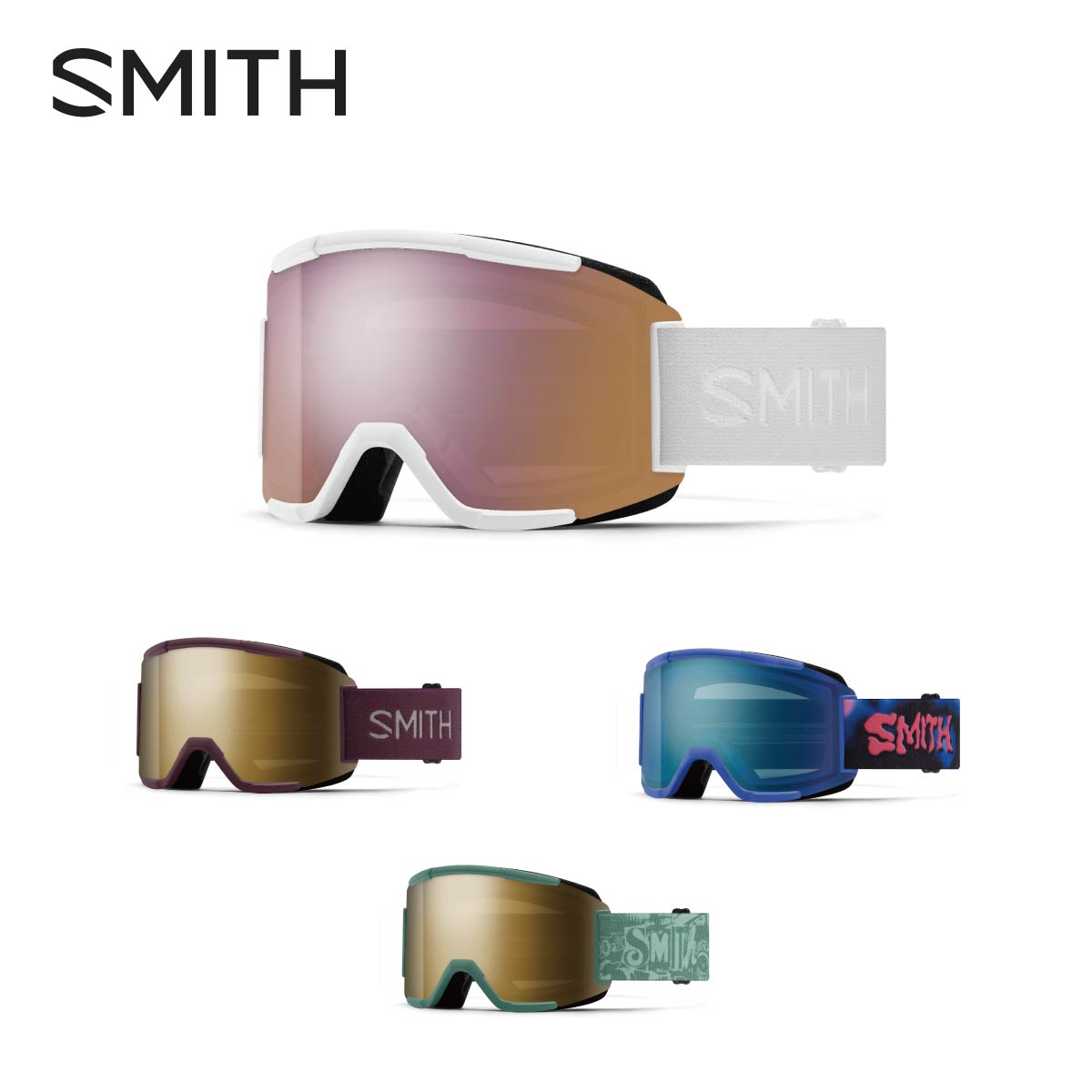メーカー希望小売価格はメーカーカタログに基づいて掲載しています SMITH スミス スキーゴーグル■Squadスカッド■カラー：レンズ（可視光線透過率VLT）■White Vapor：Everyday Rose Gold Mirror(22...