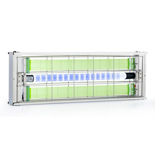 ベンハー　ムシポンLEDシリーズ　吊下型　MP-L2000【仕様】●タイプ：片面誘引型●電源：100V　50Hz/60Hz●捕虫ランプ：ムシポン専用LEDランプ　LT20BL/16-MP・1灯（16W）●光源寿命：30,000時間●寸法：横...