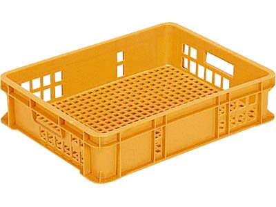 外寸(mm)：W502×D381×H110内寸(mm)：W470×D355×H98有効内寸(mm)：W462×D347×H88容量：16リットルカラー：オレンジ底面形状：OA(格)材質：PP圧縮荷重：22.1kN(2250kgf)オプション...