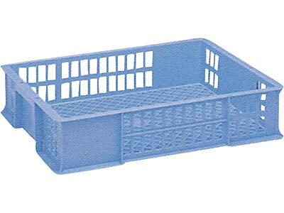 外寸(mm)：W500×D376×H110内寸(mm)：W460×D346×H100有効内寸(mm)：W456×D342×H93容量：15.8リットルカラー：ブルー底面形状：OB(斜)材質：PP圧縮荷重：-オプション：カ差し:両短辺2型嵌合...