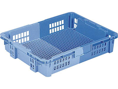 外寸(mm)：W565×D442×H110内寸(mm)：W503×D398×H100有効内寸(mm)：W490×D385×H88容量：19.4リットルカラー：ブルー/ライトブルー底面形状：OA(格)材質：PP圧縮荷重：9.02kN(920k...