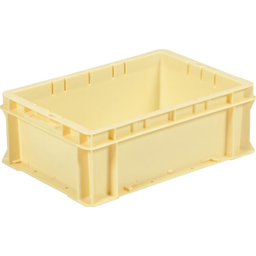 外寸：424×291×150mm内寸：374×252×143mm有効内寸：365×243×135mm容量：13.1リットルカラー：クリーム、ブルー底面形状：格子リブ材質：PP圧縮荷重：23.8kN(2430kgf)フタ適合製品： サンボック...