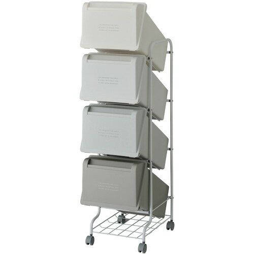 ●サイズ：W315×D525×H1199mm●容量：21L×4●製品重量：約6.6kg●材質：ゴミ容器本体・フタ・キャスターキャップ・スペーサー・フレームピン／PP、フレーム/スチール（粉体塗装仕上げ）リス(株)・RISU