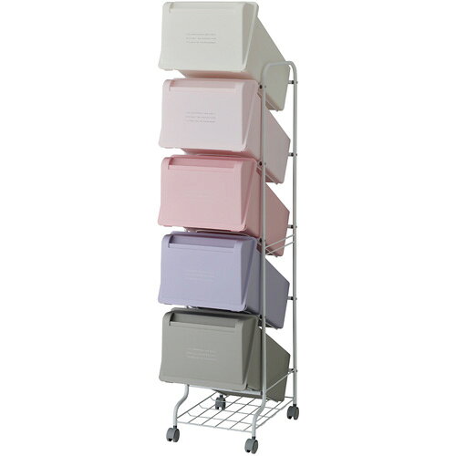 ●サイズ：W315×D525×H1451mm●容量：21L×5●製品重量：約8.3kg●材質：ゴミ容器本体・フタ・キャスターキャップ・スペーサー・フレームピン／PP、フレーム/スチール（粉体塗装仕上げ）リス(株)・RISU