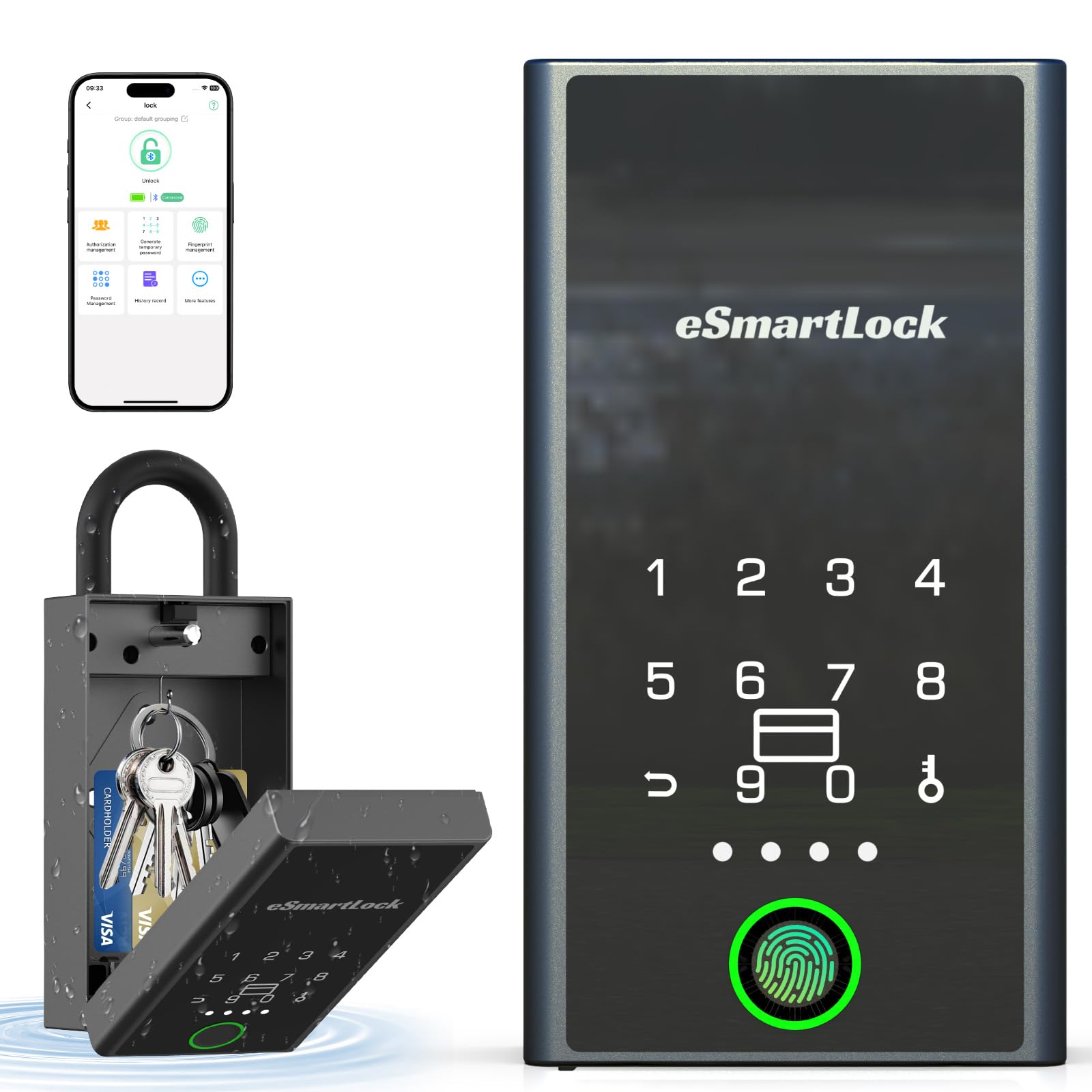 ・ロック解除時間:0.2秒 ・解錠方法:指紋認証、Bluetoothアプリ、一時コード(20個)、機械キー、Apple Watch、カードスワイプ ・最大容量:鍵5個、カード3枚 ・ユーザー登録数:最大1000人 ・桁数:最大100桁 ・素...