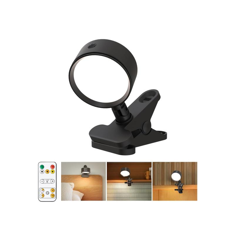 クリップライト LED 充電式 5000mAh大容量 クリップ ライト リモコン付き 360度角度調節可能 間接照明 3色切替 無段階調光 Type-C充電式 キャンプライト 作業灯 読書灯 高輝度 取付簡単 PC作業 仕