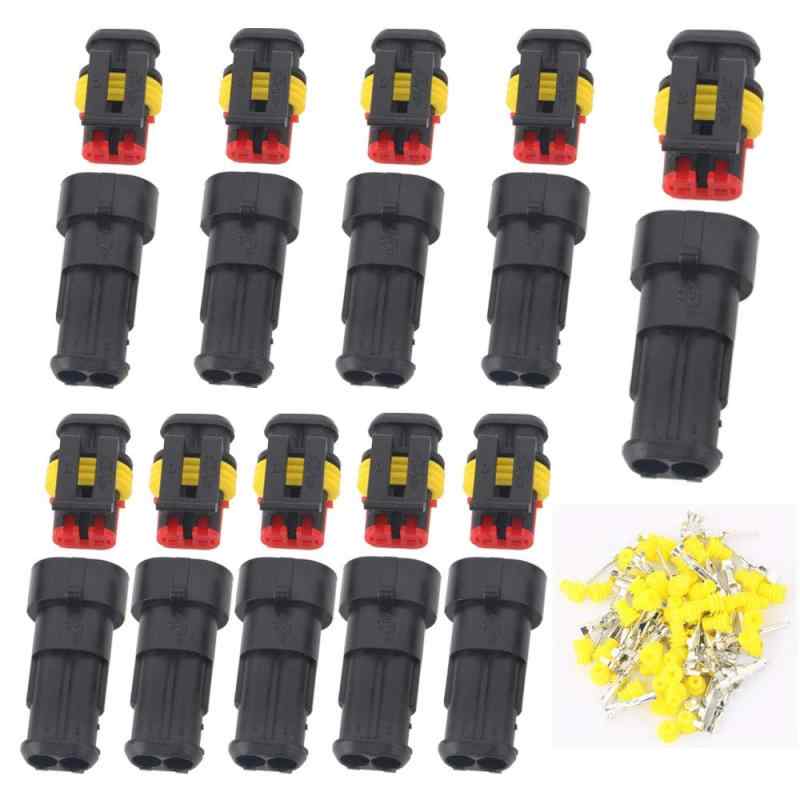 GTIWUNG 10キット 2ピン 防水 コネクター カプラー 防水のコネクタセット オス＆メス防水コネクタ 2ピンの防水のコネクタのプラグ 製品名：防水コネクタ, ピン数：2, 適合配線太さ：0.5-1.5 mm² 優れた互換性：オートバ...