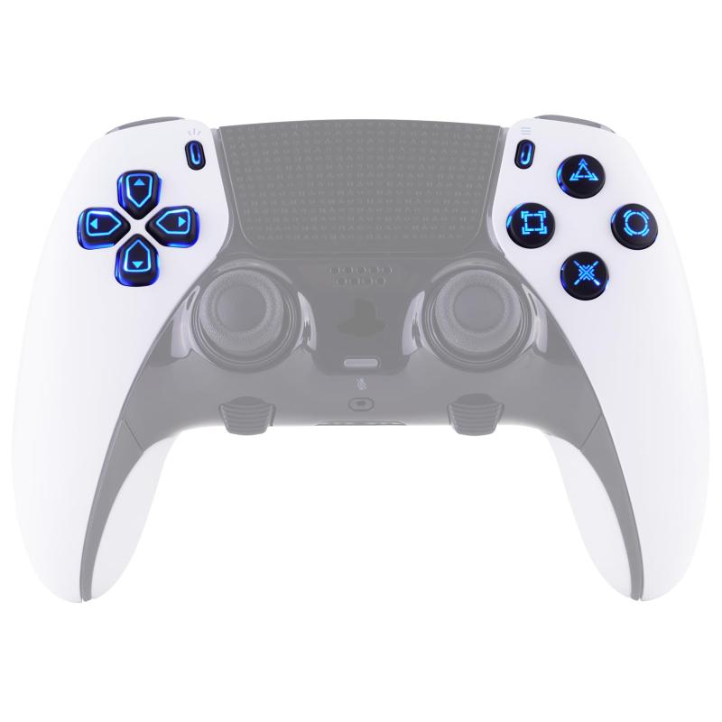 eXtremeRate ps5 edgeコントローラーに対応用多色発光十字キー・アクションボタン・クリエイト・オプションボタンセット、ps5 edgeコントローラーに対応用7色9種類発光エフェクト搭載D＆F LEDキッps5 edge専用設...