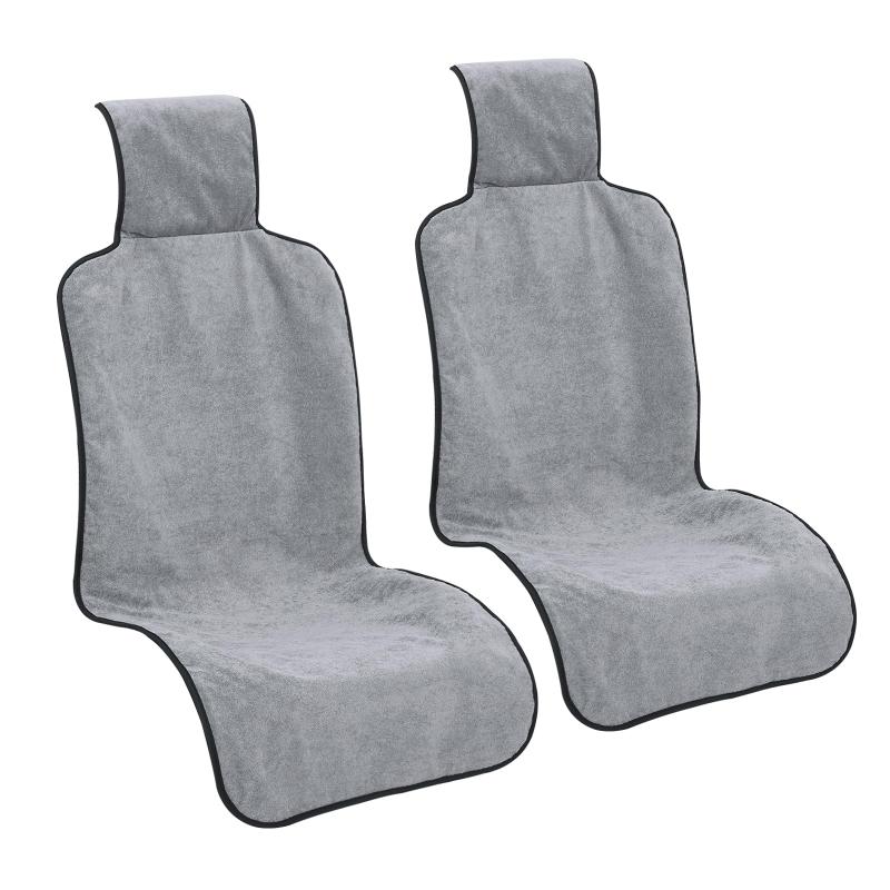 TanYooシートカバー 防水シートカバー 冬暖かいカーカバー前席用 軽/普通車適用 ずれにくい ヘッドレスト部と座面部一体化 おしゃれ三層構造 バックル付き 汎用 丸洗える1