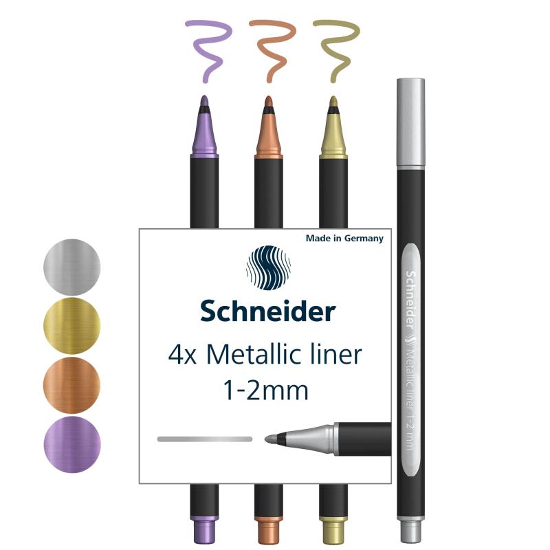 シュナイダー Schneider メタリックライナー ペイントイット Paint it 020 ペン先：1～2mm 4色セット ML1501 水性マーカーブランド：Schneider [シュナイダー] / 用途：水性マーカー品番：ML150...