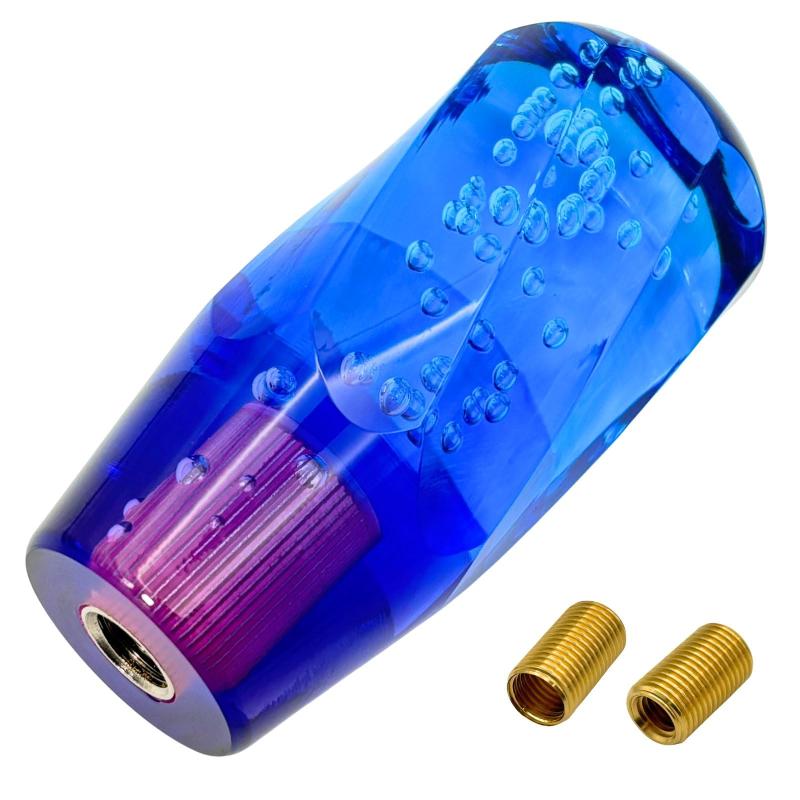 MARUHADO クリスタルシフトノブ 汎用 トラック シフトレバー ツートンカラー 変換アダプター付き M8 M10 M12 P1.25 AT MT【透明感と幻想的なデザイン】透き通るようなデザインでツートンカラーのシフトノブは、車内の雰...