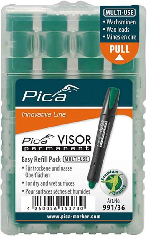 Pica Visor Permanent Longlife Indutrial Marker Refills 4 pack Green 991/36Pica Visor Permanent Longlife Indutrial Marker...