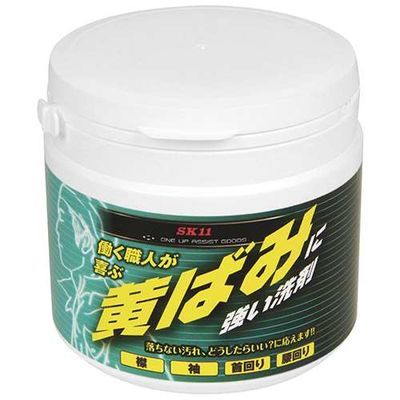 ●落ちにくかった黄ばみ汚れがよく落ちる洗剤です。●【用途】●黄ばみ落とし用洗剤。●【機能・特徴】●落ちにくい襟、袖、首回り、腰回りなどの黄ばみ泥汚れに効果を発揮します。●【仕様】●内容量：400g。●用途：綿・麻・合成繊維用。●液性：弱アル...