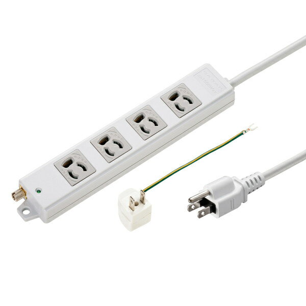 ●3P抜け止め4個口5m仕様電源タップ●3P抜け止めの4個口仕様電源タップです。●通電が確認できるランプ付きです。●裏面にマグネットが付いていますので、スチールのデスクなどに仮固定することができます。●アース端子付きです。●定格容量:15A...