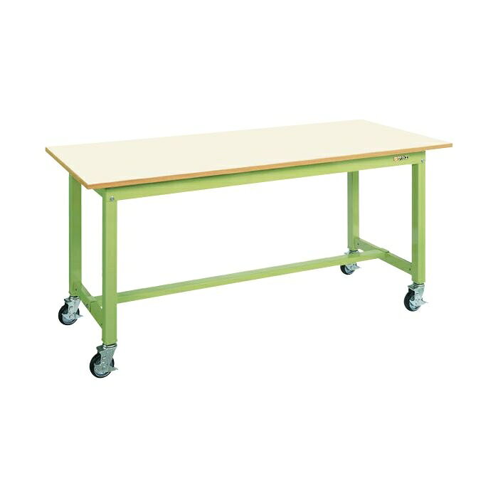 ●中量作業台のベストセラー●外寸:W1800×D900×H825mm●均等耐荷重:300kg●本体色:グリーン●質量:56kg●天板サイズ:1800×900×25mm●天板種類:メラミン●天板カラー:アイボリー●天板厚:25mm●キャスター...