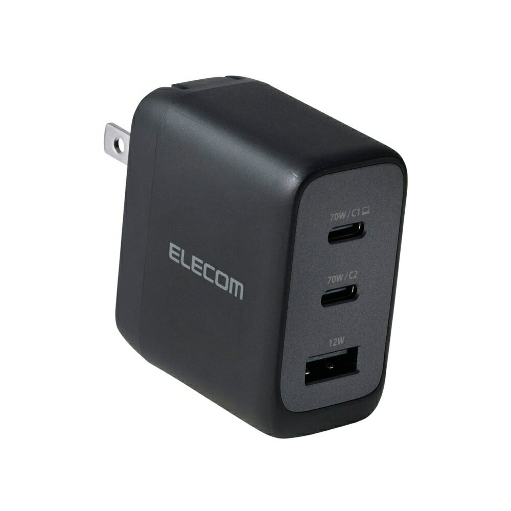 ■USB Type-C(TM)ポート×2、USB-Aポート×1の合計3ポートを搭載したAC充電器です。スマートフォンやタブレット、ノートパソコン、ワイヤレスイヤホンなどを組み合わせて同時に充電できます。 ■2つのUSB Type-Cポートの...
