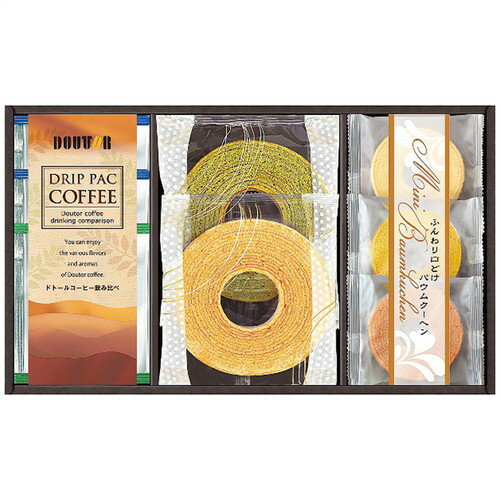 ●紙袋のご用意はできません。●ギフト商品のため納品書は同梱されません。●ご注文者様宛以外へ発送の場合、お届け先様の転居・住所不明・長期不在などが発生した際は商品をご依頼主様へ転送させていただきます。大人気のドトールコーヒーとバウムクーヘンな...